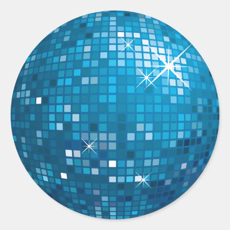 Mirror Ball • Blue Classic Round Sticker | Zazzle