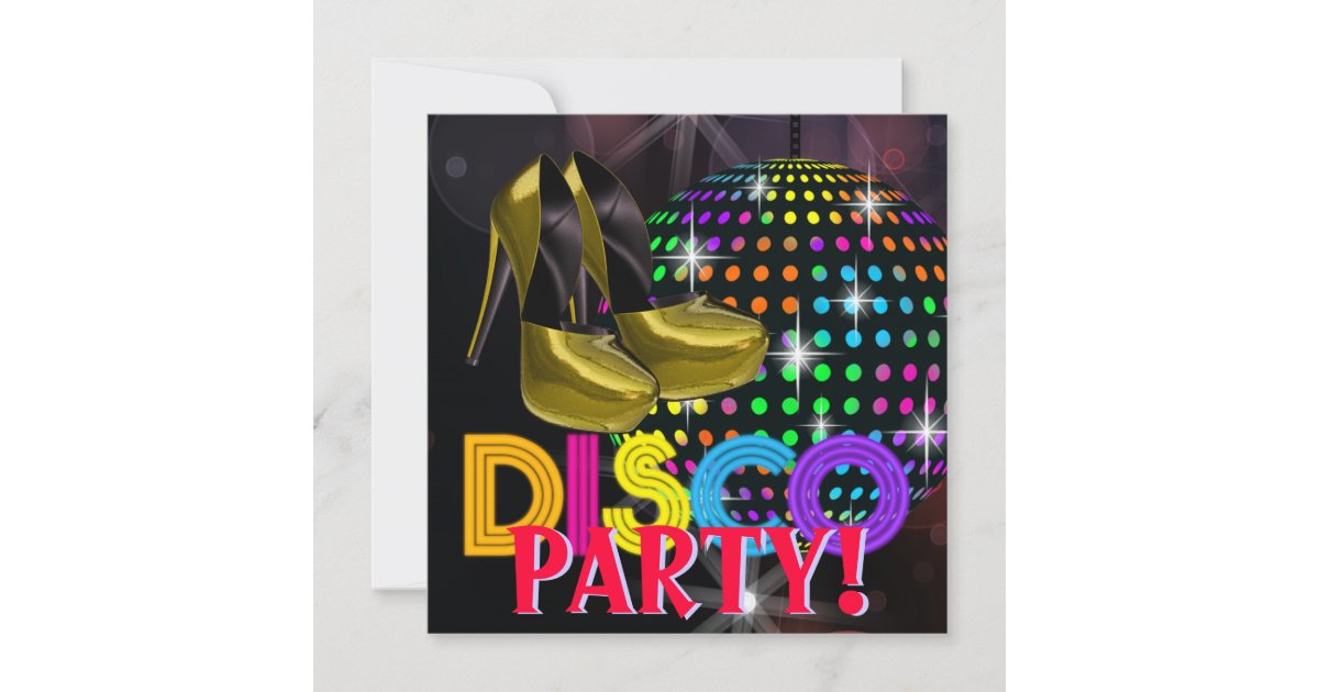 Mirror Ball Disco Dance Party Invitations | Zazzle
