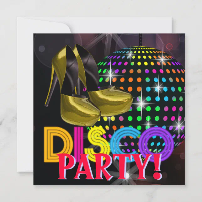 Mirror Ball Disco Dance Party Invitations | Zazzle