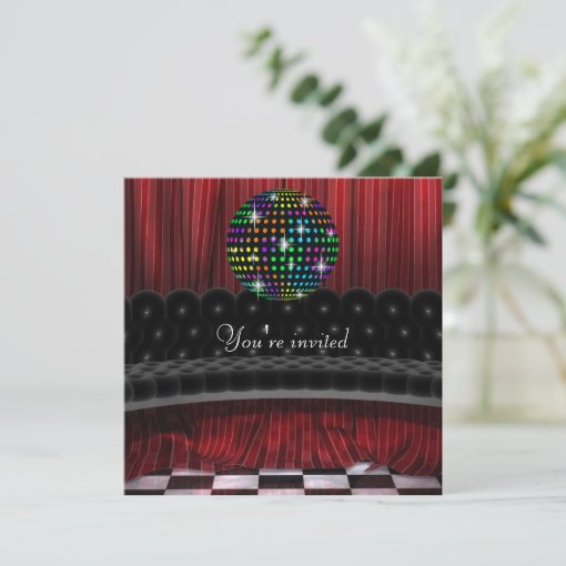 Mirror Ball Disco Party Invitation Template | Zazzle