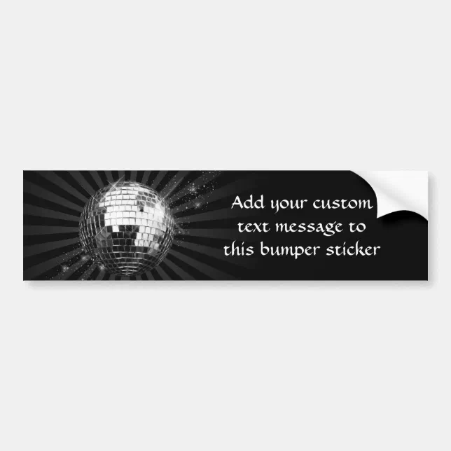 Mirror Disco Ball on Black Bumper Sticker | Zazzle