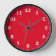 Mirror Image Clock - Red Backward Numbers Clock | Zazzle