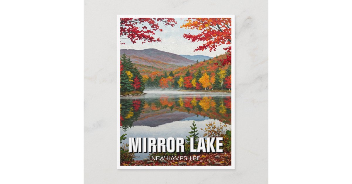 Mirror Lake New Hampshire Travel Postcard | Zazzle