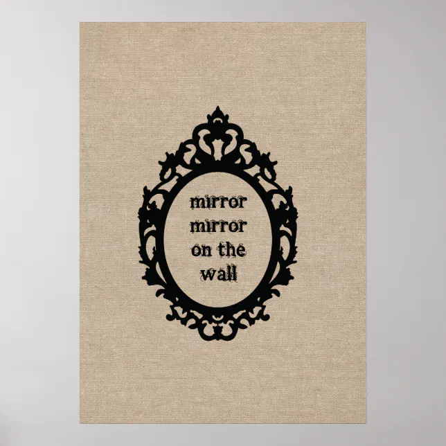 Mirror mirror on the wall vintage typography chic poster | Zazzle