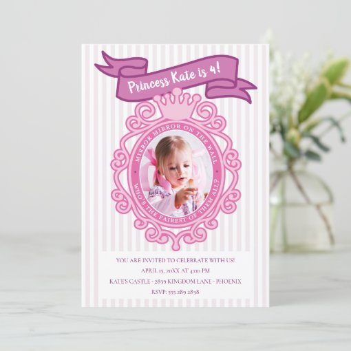 Mirror Mirror Princess Birthday Party Invitation | Zazzle