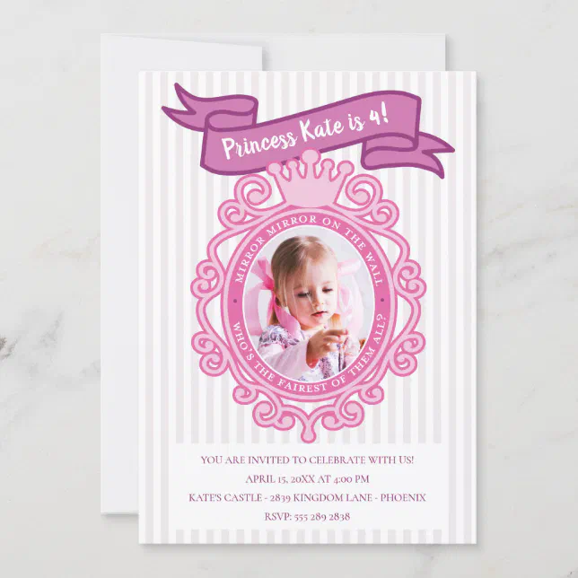 Mirror Mirror Princess Birthday Party Invitation | Zazzle