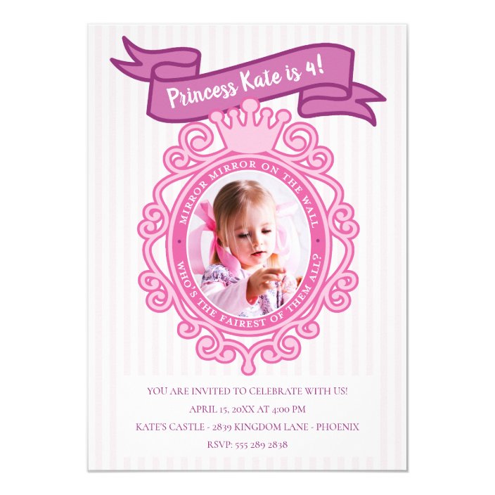Mirror Mirror Princess Birthday Party Invitation | Zazzle.com