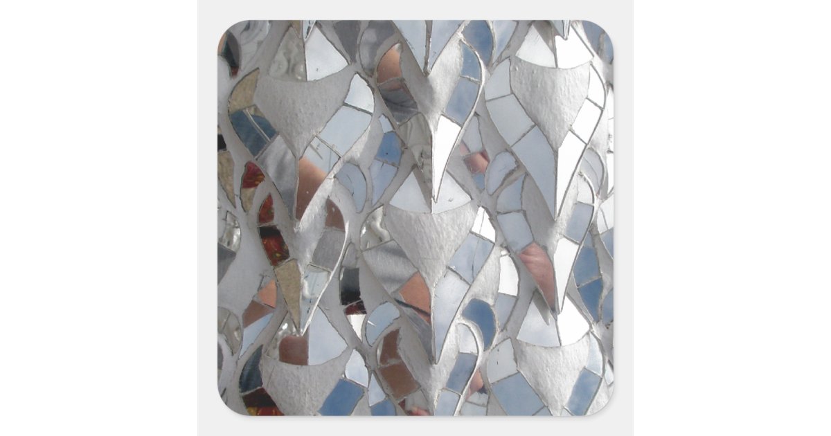 Mirror tiles White Temple, Chiang Rai Square Sticker | Zazzle