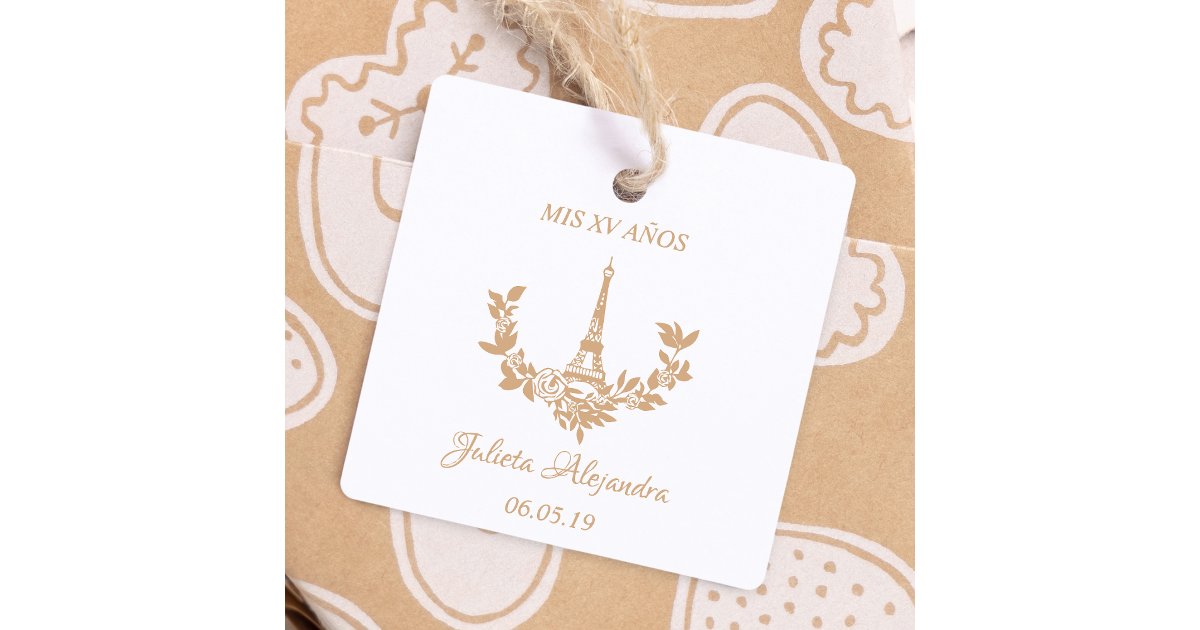 Mis Quince años Diseño Floral París Rubber Stamp | Zazzle