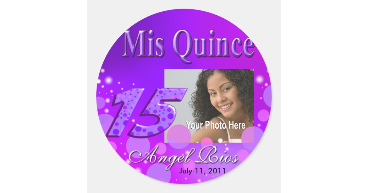 Mis Quince I Photo Party Sticker | Zazzle