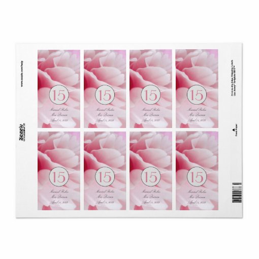 Mis Quince Pink Floral Mini Bottle Labels | Zazzle
