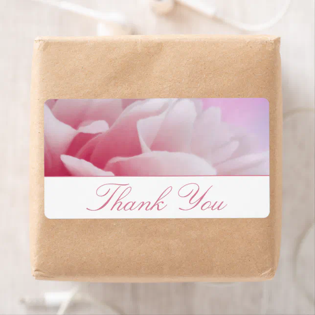 Mis Quince Pink Floral Thank You Favor Labels | Zazzle