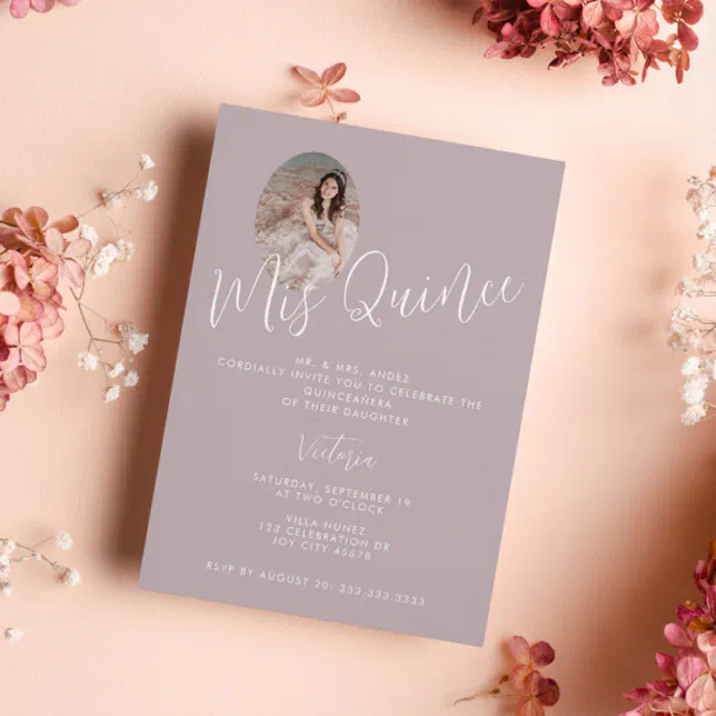 Mis Quince Pink Photo 15th Birthday quinceañera Invitation | Zazzle