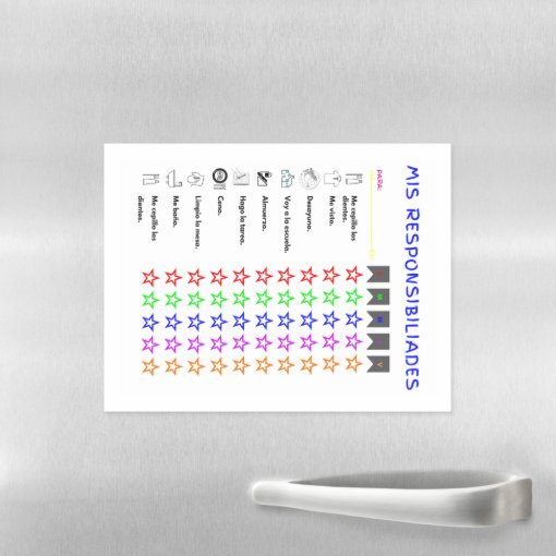Mis Responsibilidades (Spanish Chore Chart) Magnetic Dry Erase Sheet ...