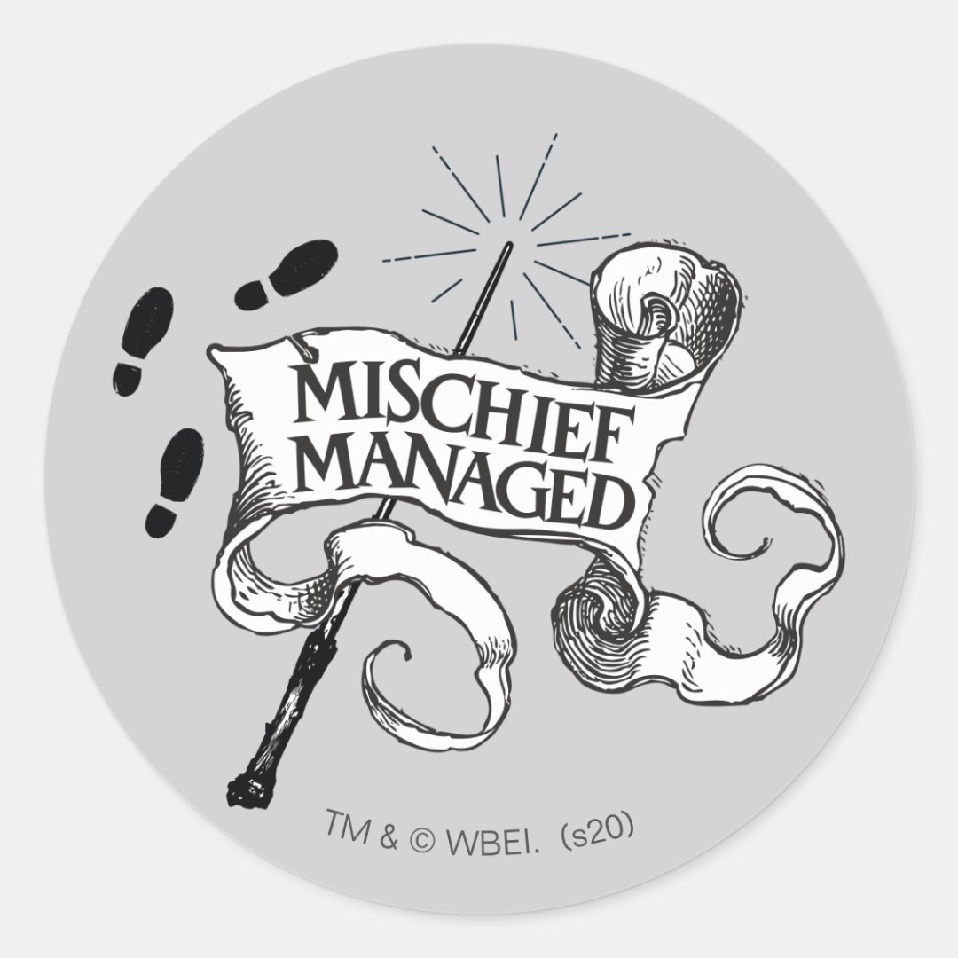 Mischief Managed Classic Round Sticker | Zazzle