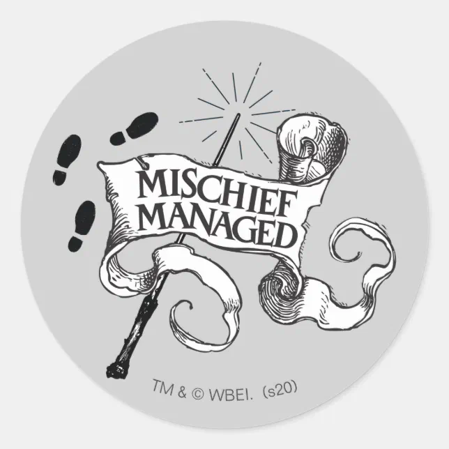 Mischief Managed Classic Round Sticker | Zazzle