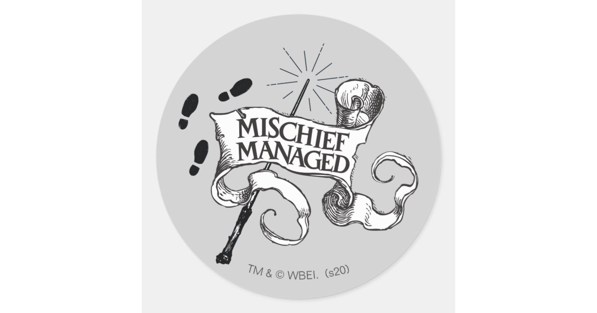 Mischief Managed Classic Round Sticker | Zazzle