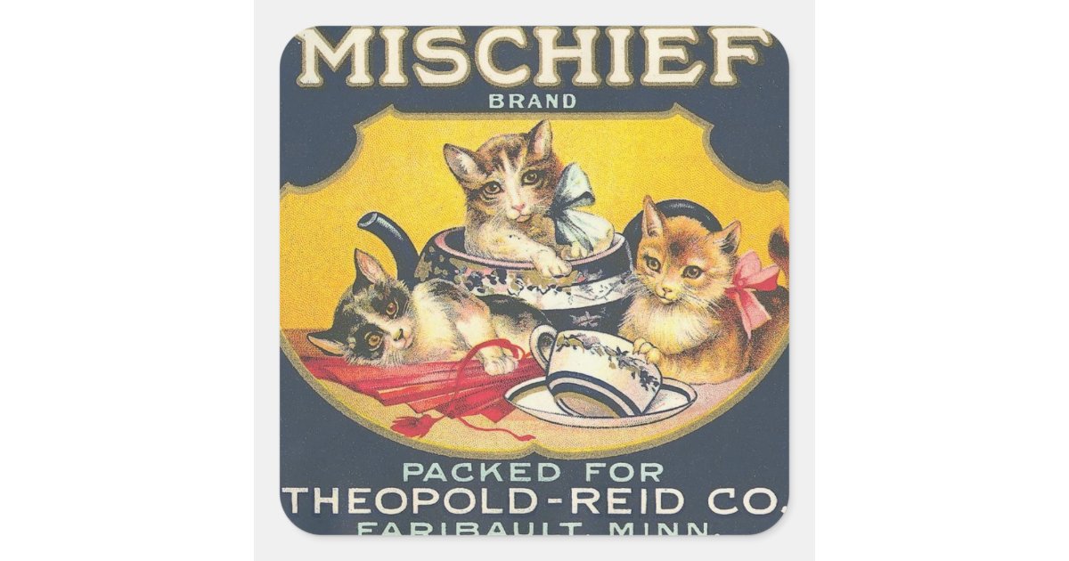 Mischief Square Sticker | Zazzle