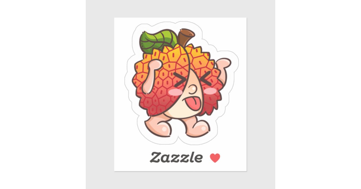 mischievous fruit lychee sticker | Zazzle