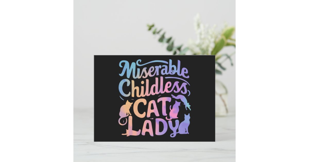 Miserable Childless Cat Lady Invitation | Zazzle