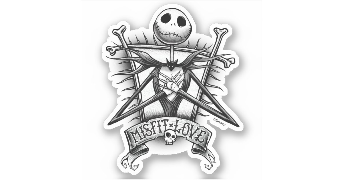 Misfit Love | Jack Skellington Sticker | Zazzle