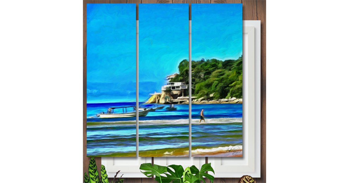 Mismaloya Fishing Boats 0346 Triptych | Zazzle