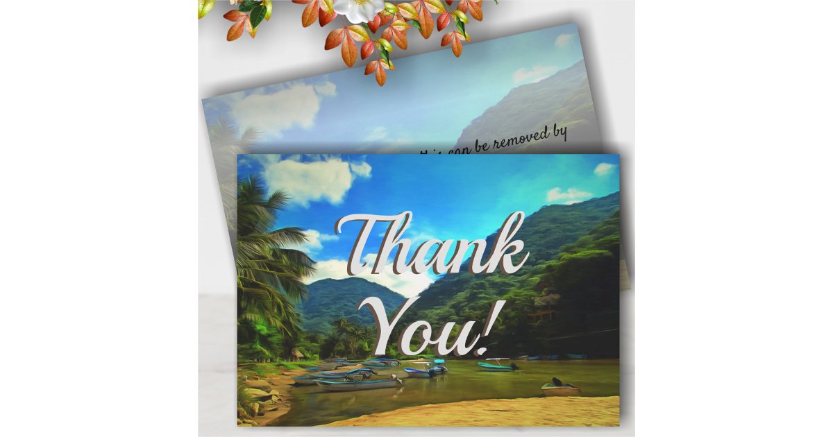 Mismaloya River Fishing Boats Thank You 0344 | Zazzle