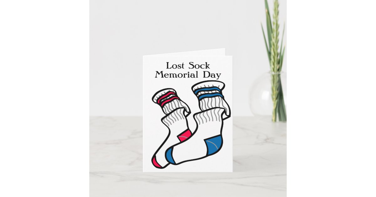 Mismatched Lost Sock Memorial Day Card | Zazzle