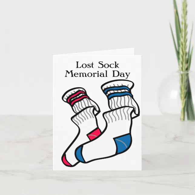 Mismatched Lost Sock Memorial Day Card | Zazzle