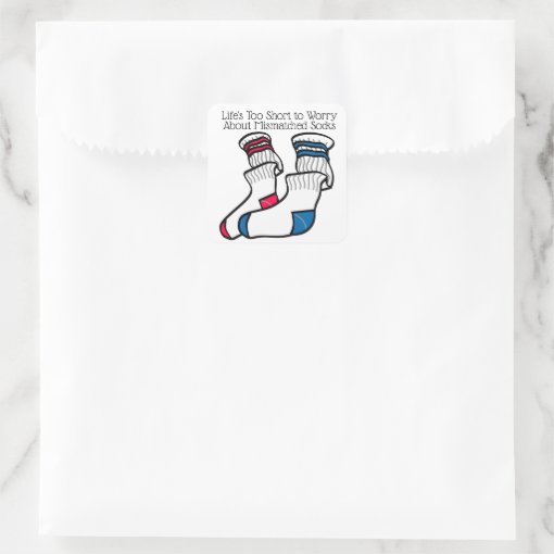 Mismatched Lost Sock Memorial Day Square Sticker | Zazzle
