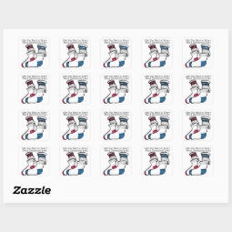 Mismatched Lost Sock Memorial Day Square Sticker | Zazzle