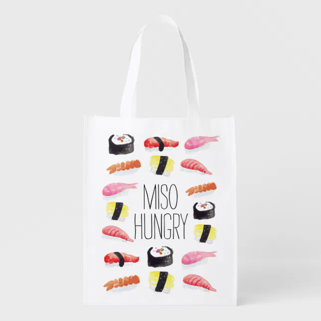 Miso Hungry Reusable Grocery Bag | Zazzle