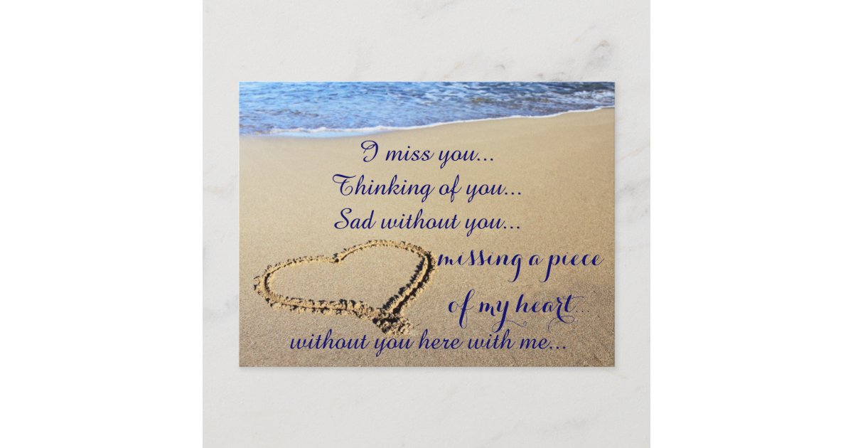 Miss Missing Sad Lonely Heart Broken Postcard | Zazzle