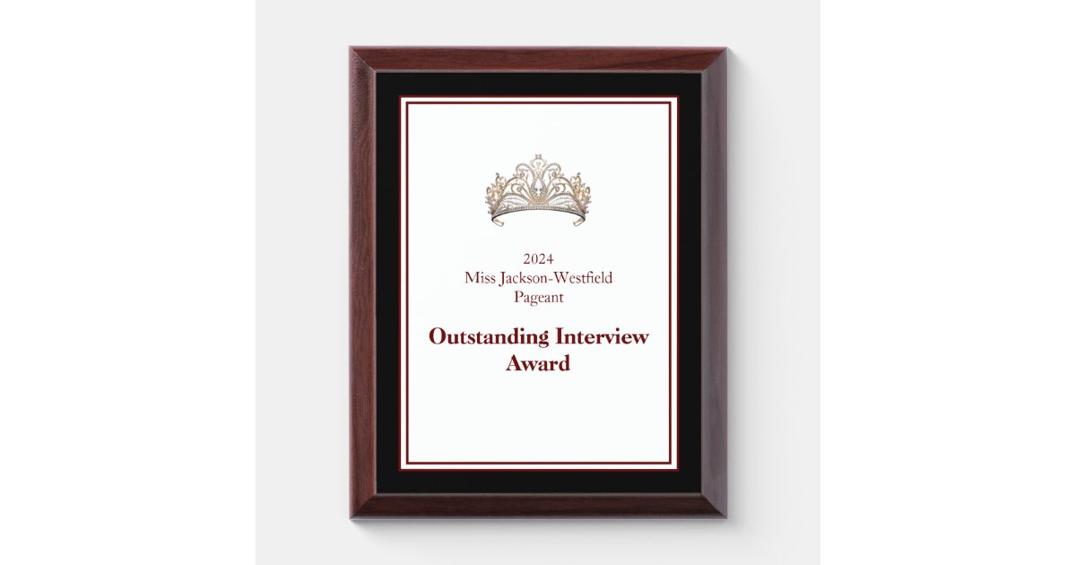 Miss Pageant Crown Awards Plaque | Zazzle
