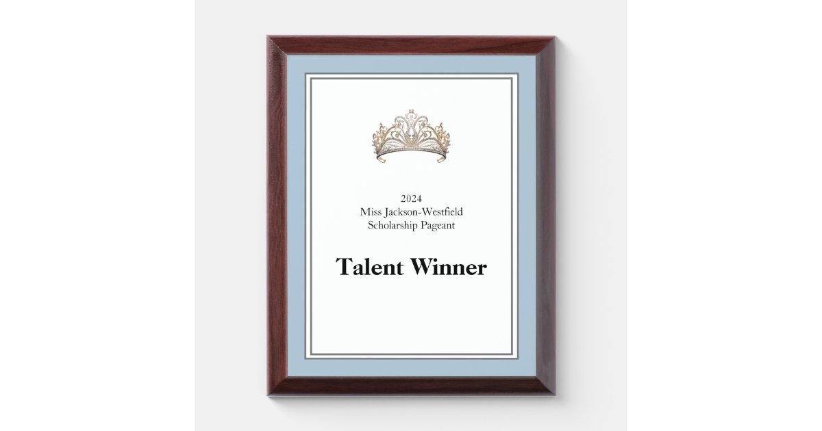 Miss Pageant Crown Awards Plaque | Zazzle