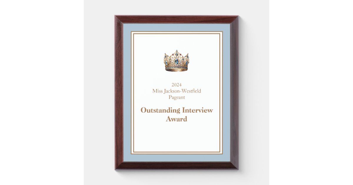 Miss Pageant Crown Awards Plaque | Zazzle