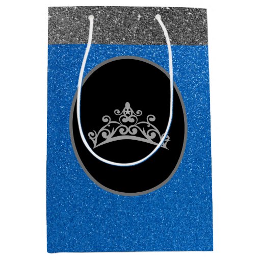 Miss Pageant Tiara Crown Royal FX Glitter Gift Bag | Zazzle