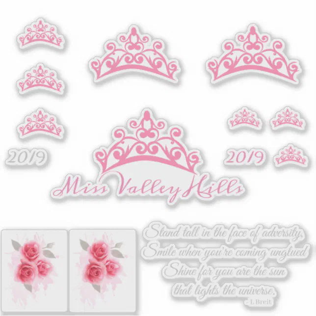 Miss Pageant USA Crown Custom Stickers | Zazzle