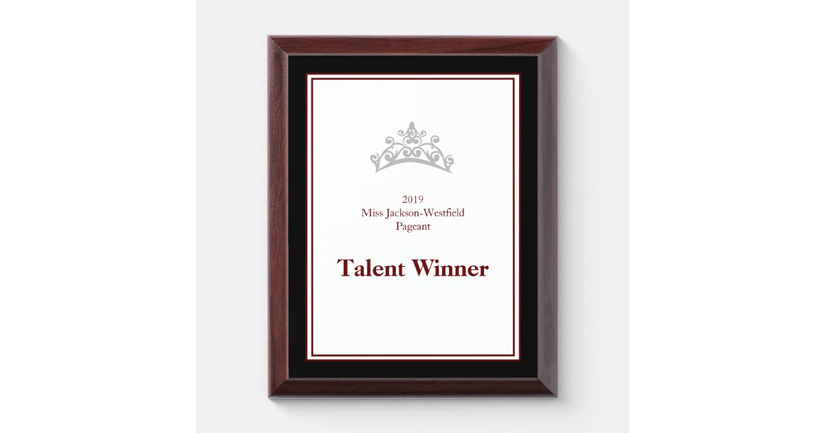 Miss Pageant USA Silver Crown Wood Awards Plaque | Zazzle