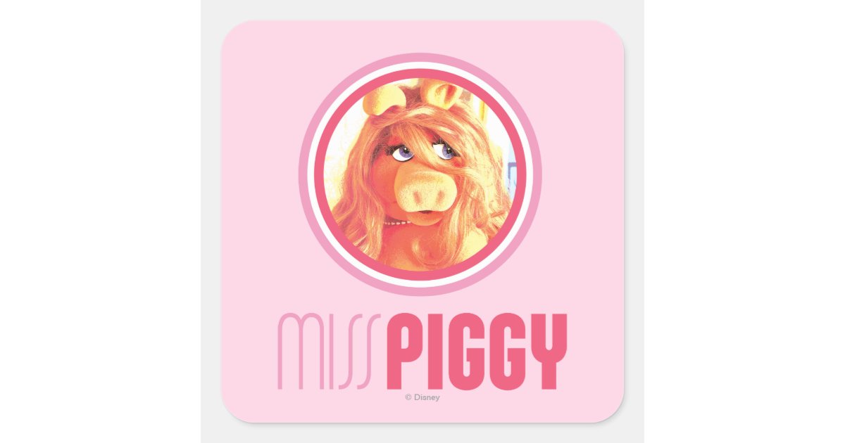 Miss Piggy Model Square Sticker | Zazzle