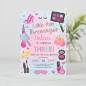Miss Threenager girl 3rd third birthday invitation | Zazzle