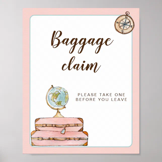 Miss to Mrs Bridal Shower Baggage claim Sign | Zazzle