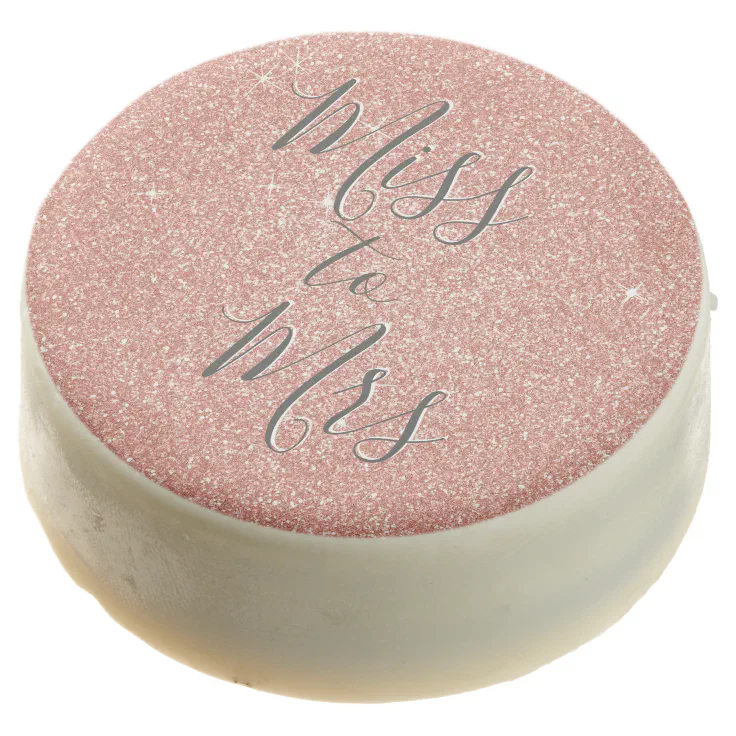 Miss to Mrs Bridal Shower Party Rose Gold Sparkle Chocolate Dipped Oreo ...