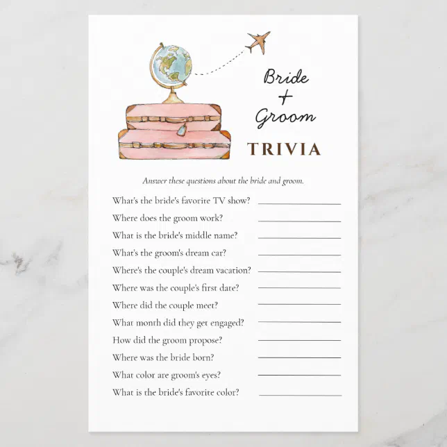 Miss to Mrs Bridal Shower Trivia games | Zazzle