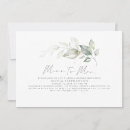 Miss to Mrs Elegant Greenery Bridal Shower Invitation | Zazzle