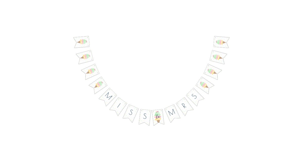 Miss to Mrs. Ice Cream Bridal Shower Banner | Zazzle