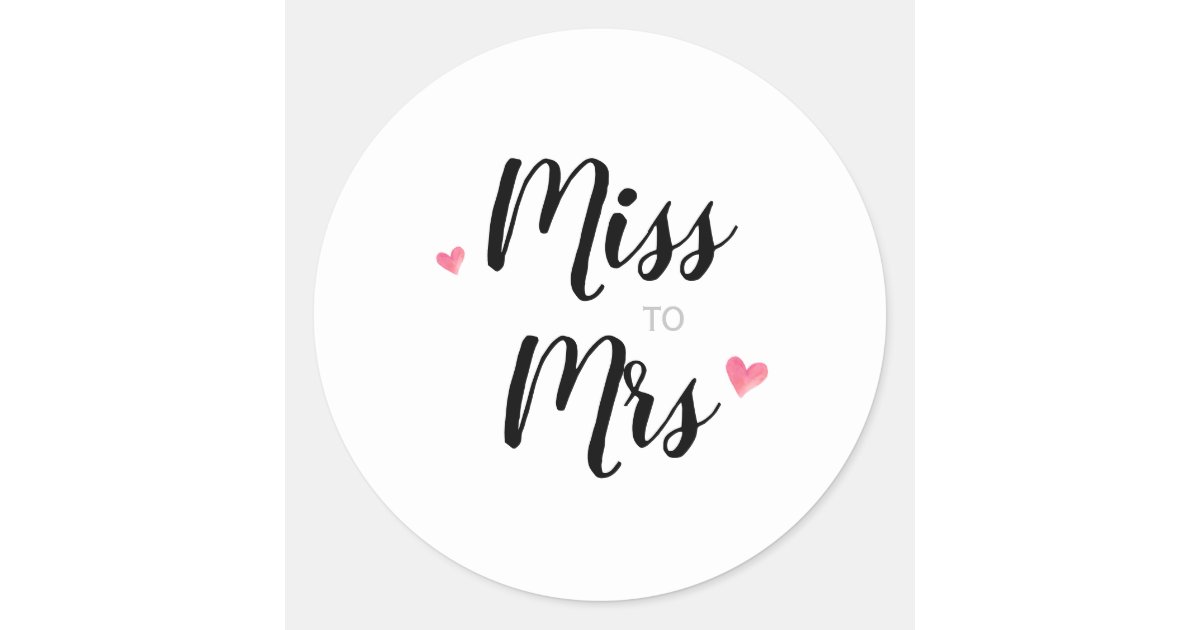 Miss to mrs wedding favor sticker | Zazzle