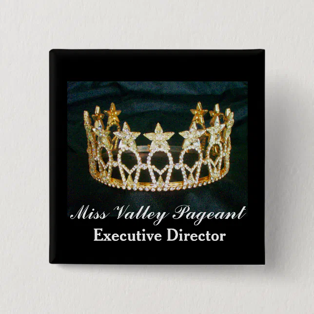 Miss USA Style Custom Pageant Buttons-Crown Button | Zazzle