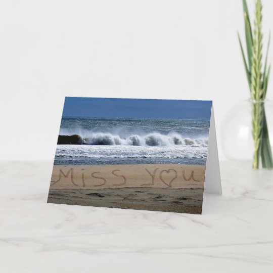 Miss You Card Beach | Zazzle.com