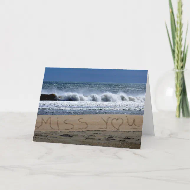 Miss You Card Beach | Zazzle